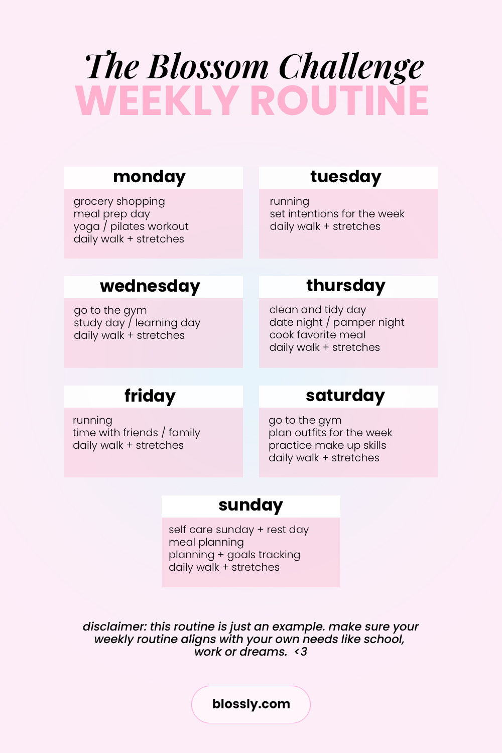 The 30 Day Blossom Challenge: Day 11 Hot Girls Create Weekly Routines ...