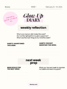 Let’s Refocus on Our Glow Up Goals | Weekly Goal Check-In Week 1 – Blossly