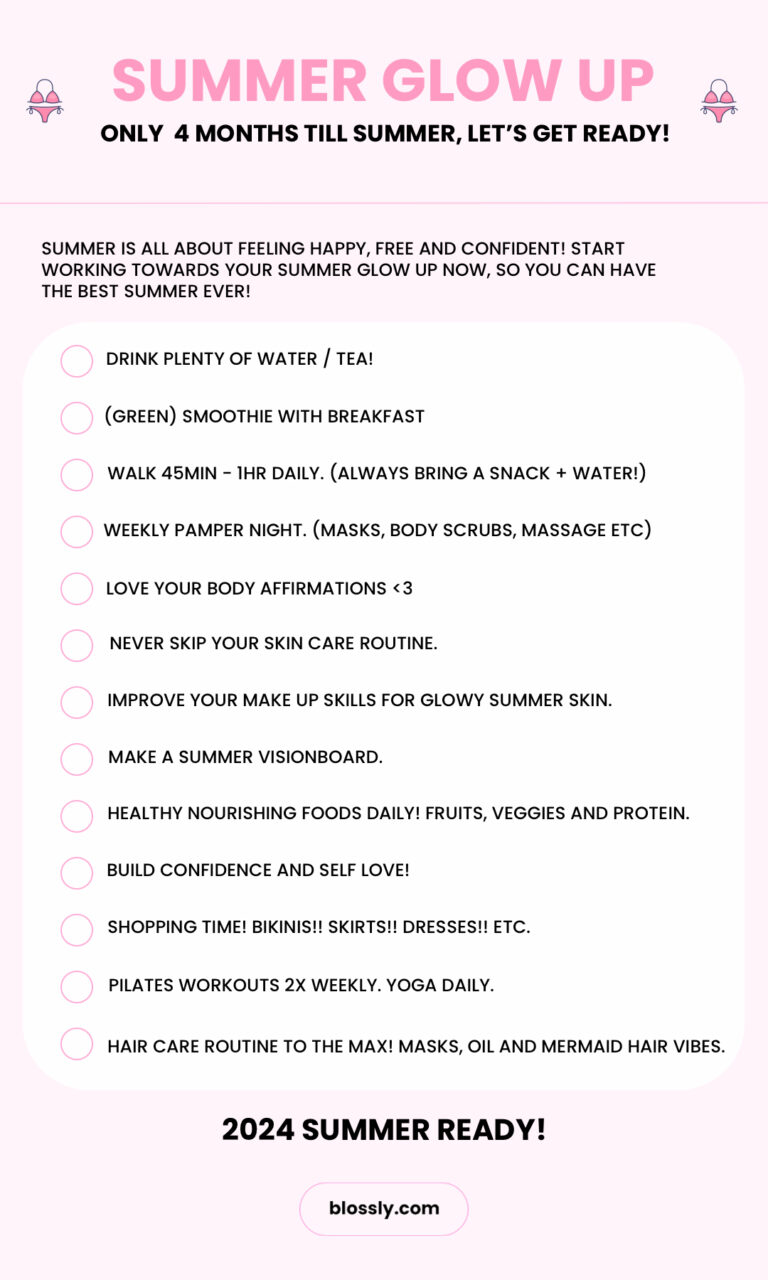 How to Have a 2024 Summer Glow Up | Your daily glow up schedule. – Blossly