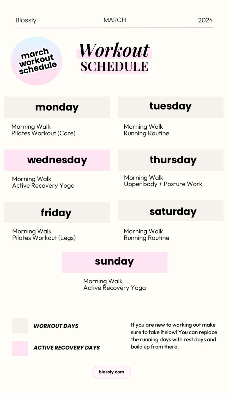 How to Start Working Out: The easiest March Workout Schedule – Blossly