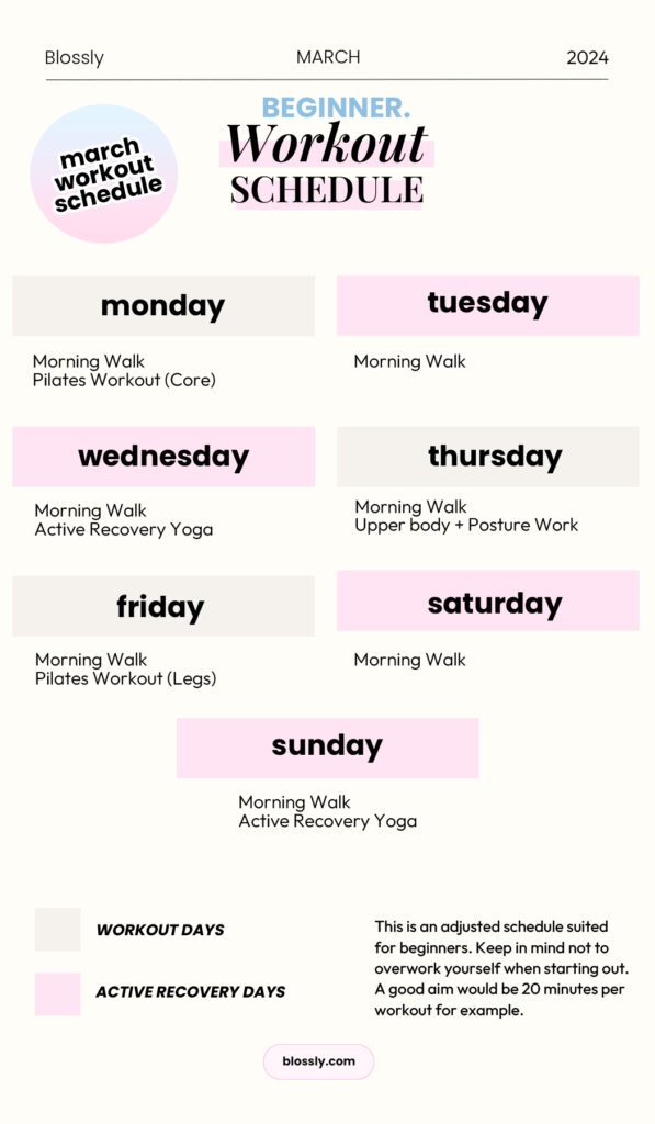 How to Start Working Out: The easiest March Workout Schedule – Blossly